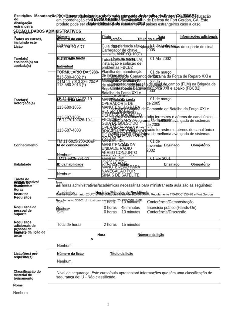 Manutenção FBCB2 | PDF | Conector elétrico | Informação