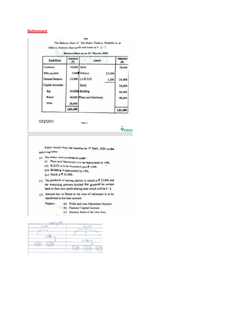 Accounts Question Bank For Retest | PDF