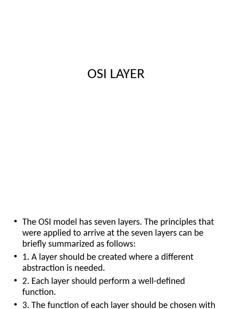 OSI LAYER | PDF | Internet Protocol Suite | Osi Model