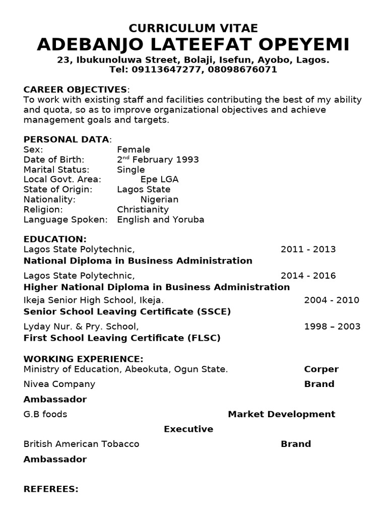 Curriculum Vitae 2 | PDF