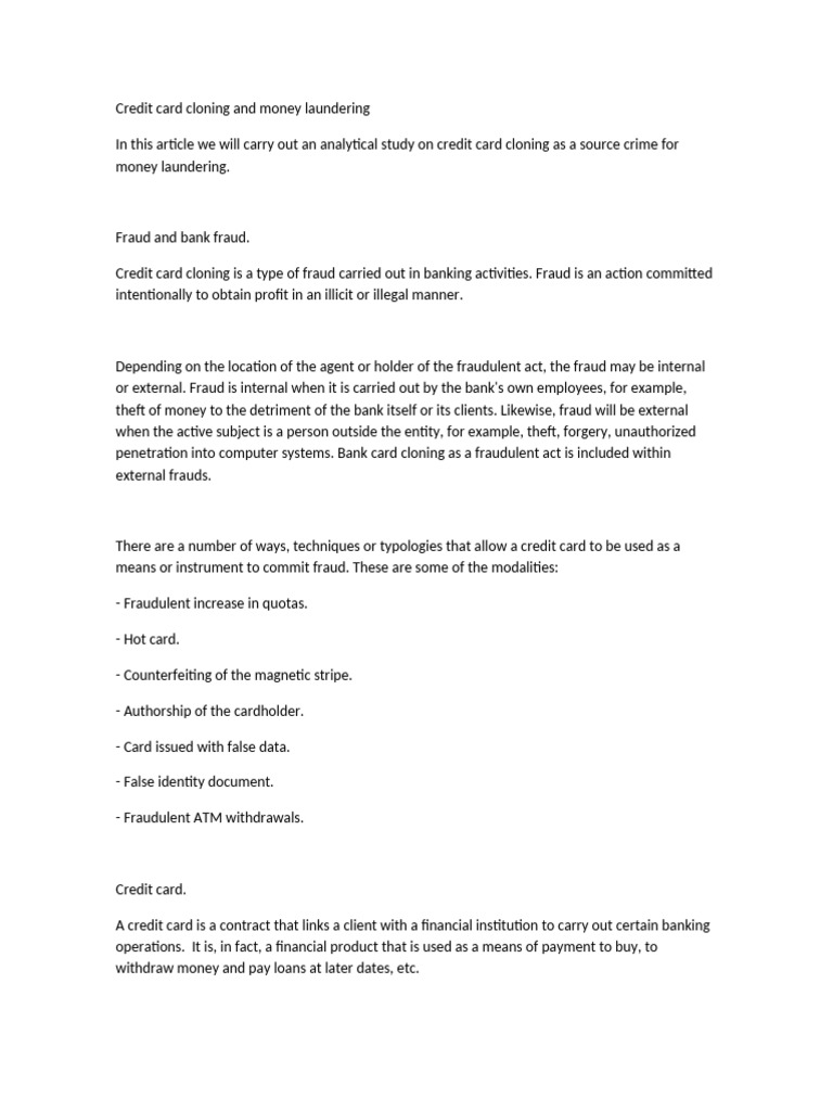 Credit Card Cloning | PDF | Fraud | Automated Teller Machine