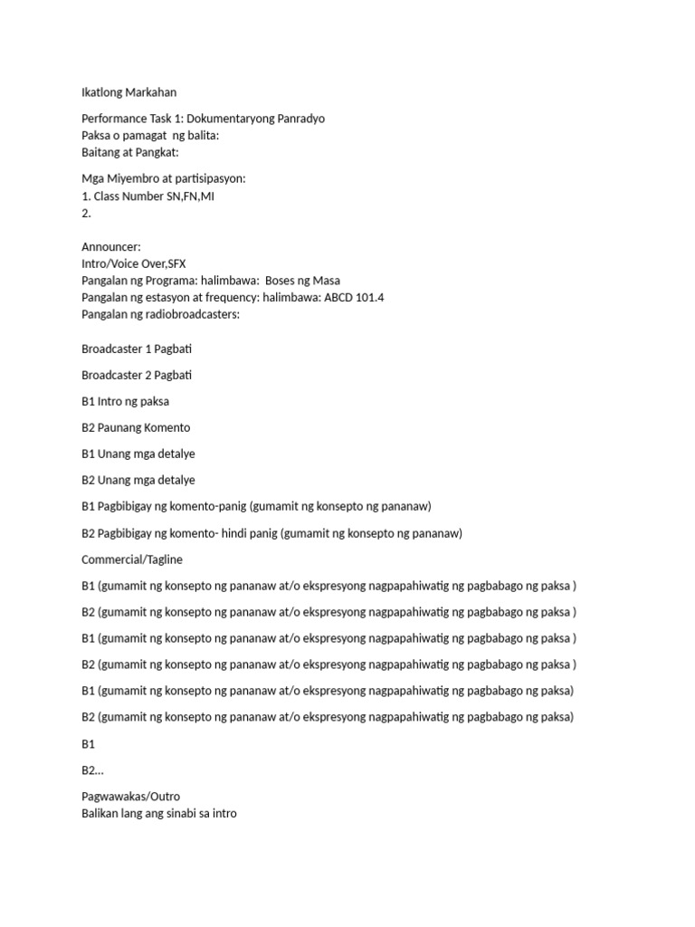 Peta 1 Radio Broadcasting Template | PDF