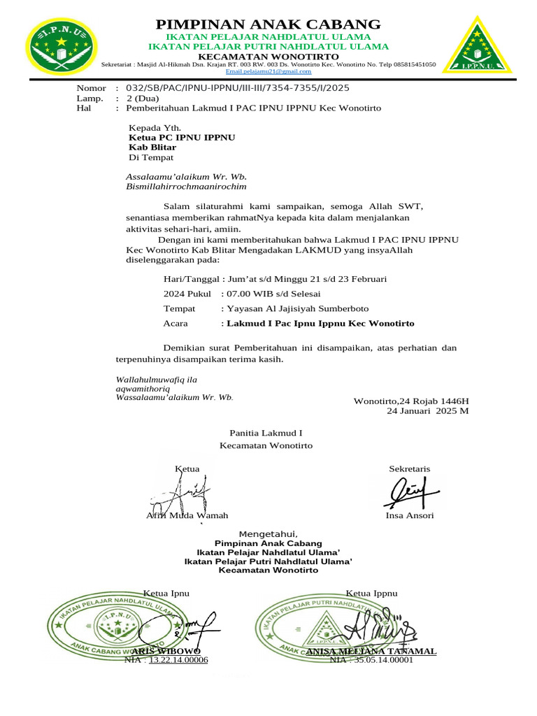 Pac Ipnu Ippnu Kec Wonotirto 6792de8dd4e54 | PDF