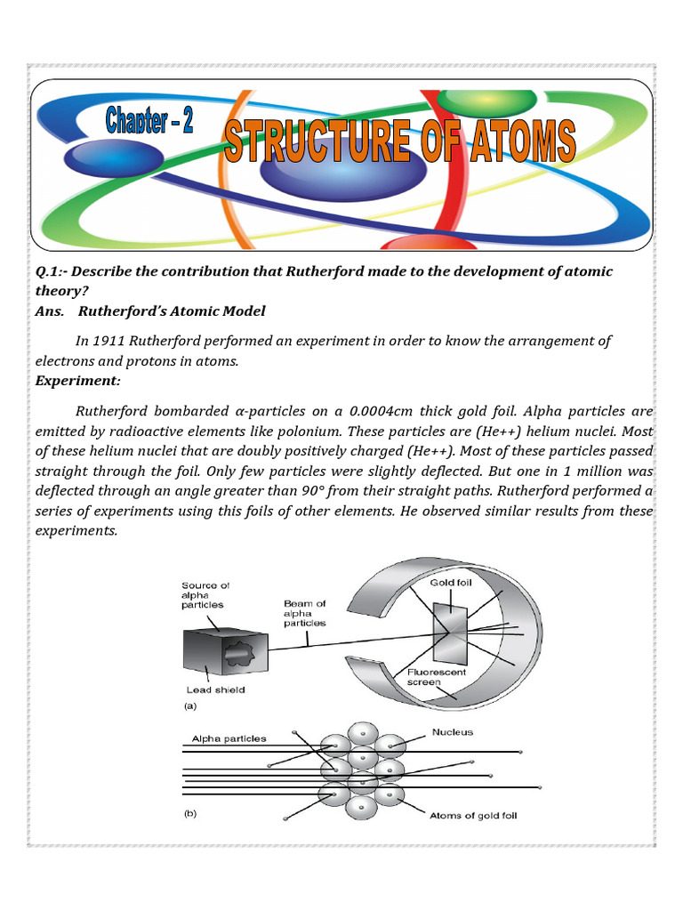 CH # 2 Structure of Atom | PDF | Isotope | Atoms
