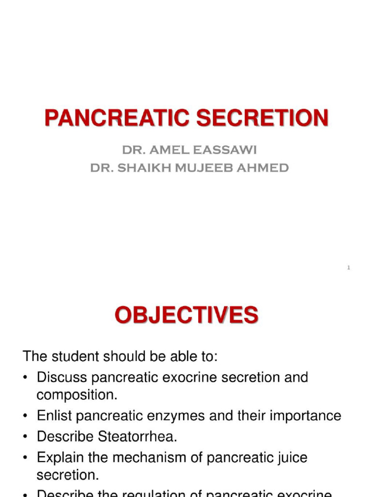 Pancreatic Secretion | PDF