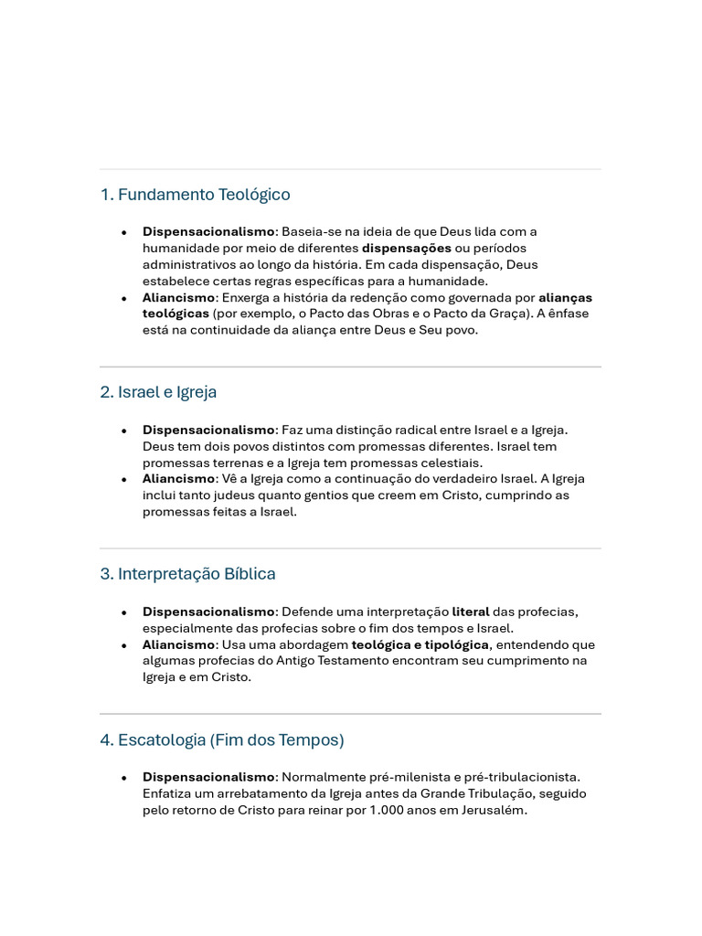 Dispensacionalismo e Aliancismo | PDF | Dispensacionalismo | Igreja cristã