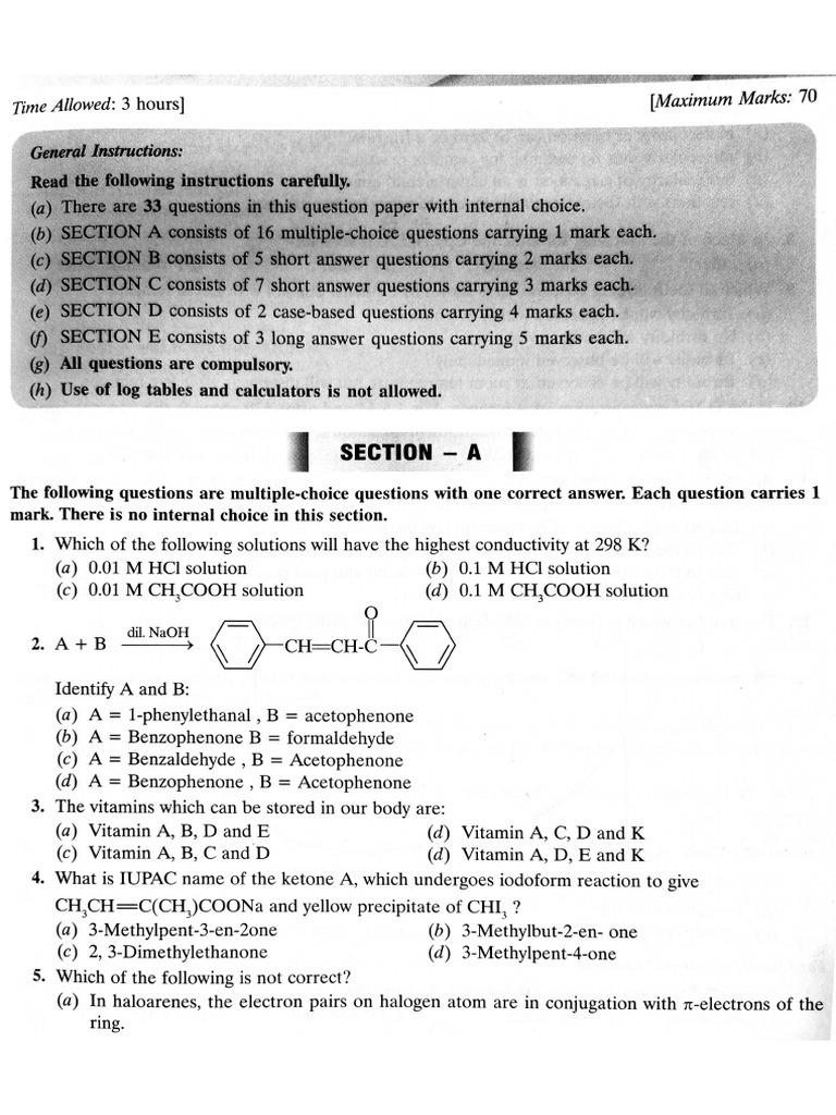 Sample Paper 1-2 | PDF