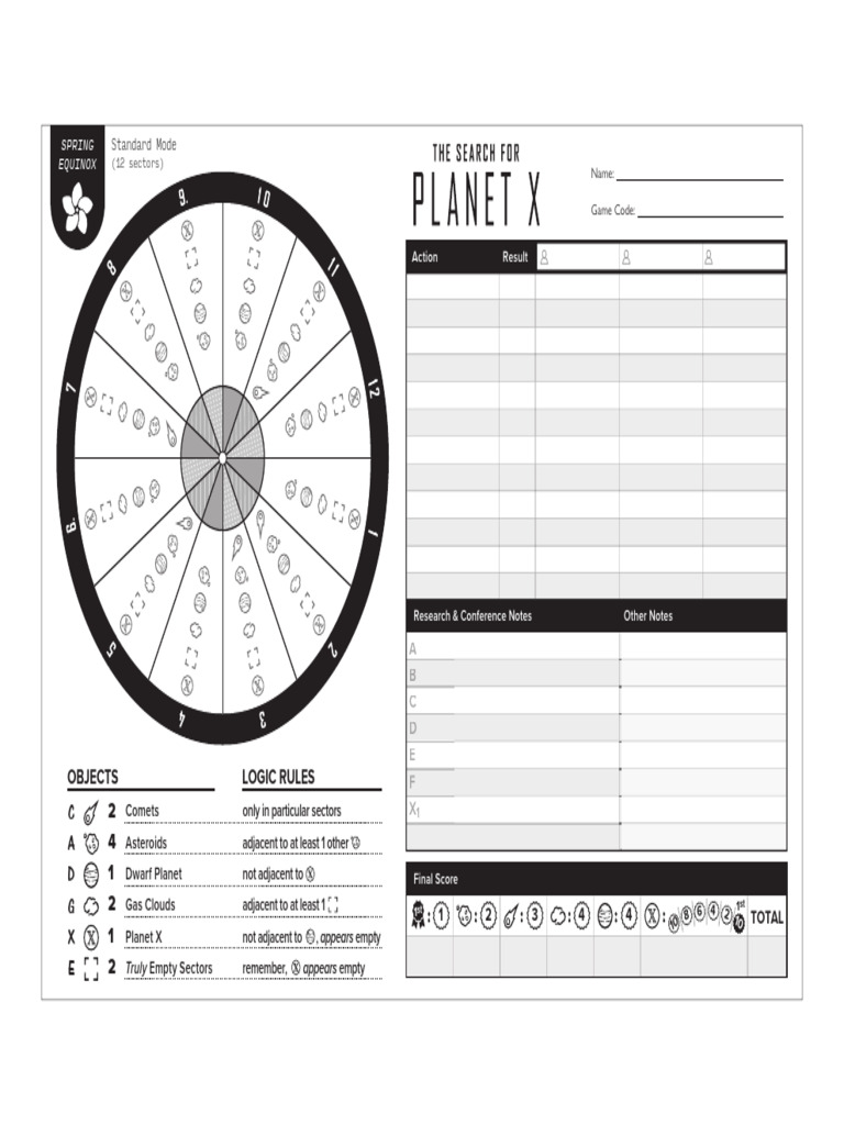 Planetx Notesheets standardBW Letter | PDF | Planets | Asteroid