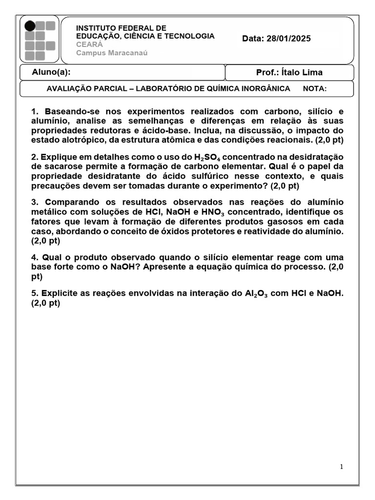 Ap1 n2 Lab q Inorg 2 | PDF