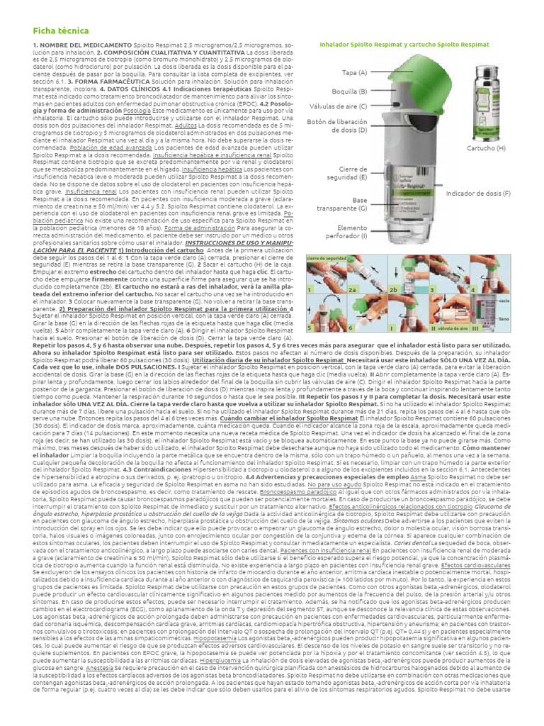 Spiolto Respimat: Inhalador EPOC y Uso | PDF | Medicamentos con receta ...