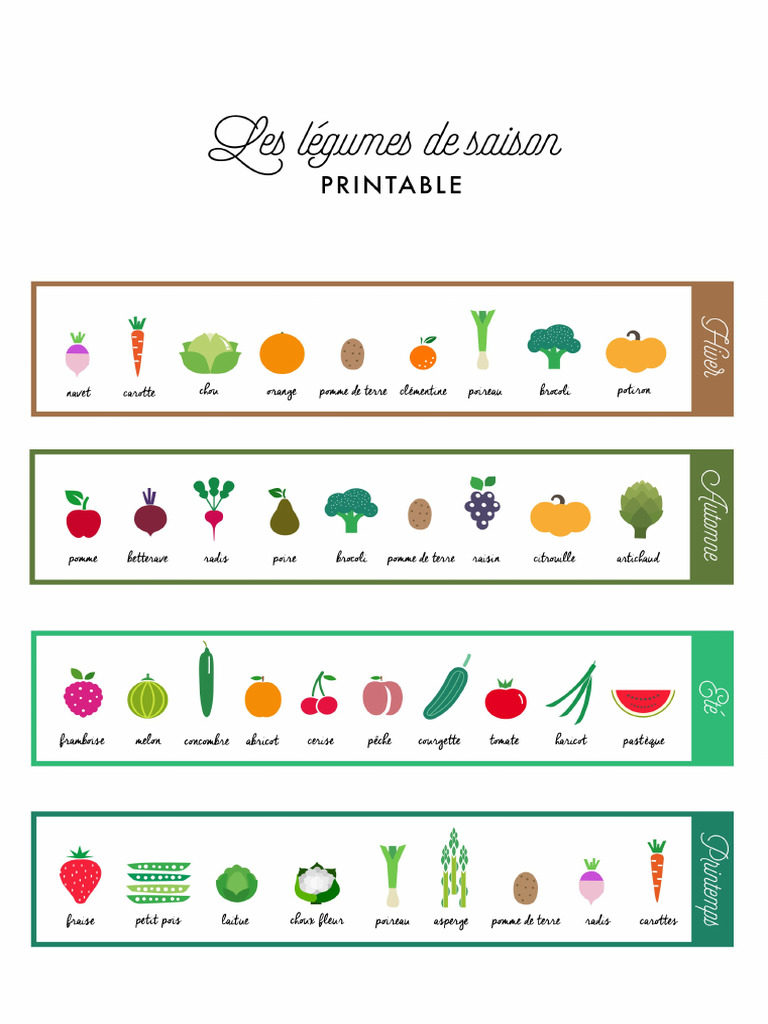 Printable Legumes Saisons | PDF