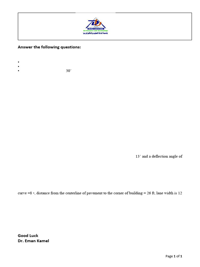 Assignment Horizontal Alignment PDF | PDF | Lane