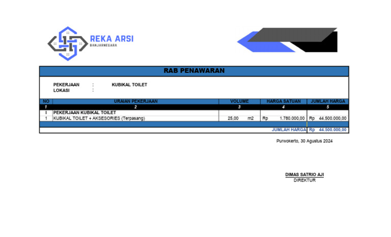 RAB Kubikal Toilet Purwokerto 2024 | PDF