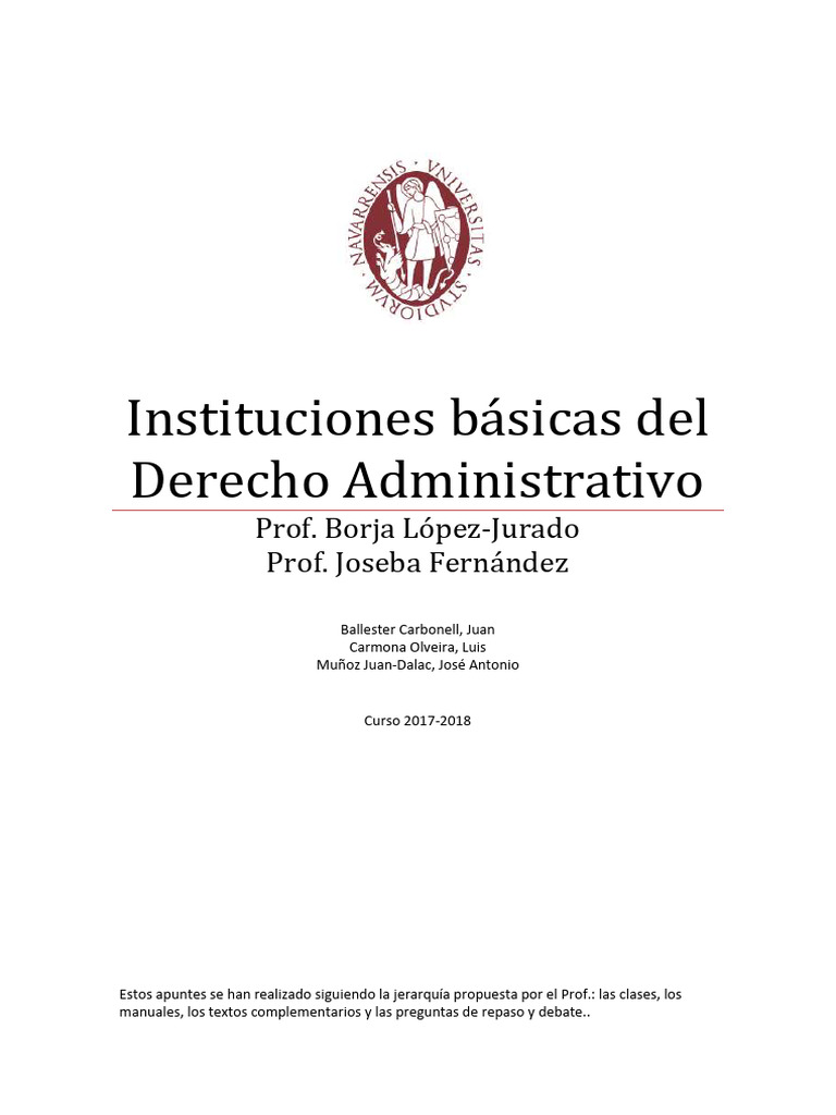Instituciones Básicas Del Derecho Administrativo | PDF | Estado (política) | Ley administrativa