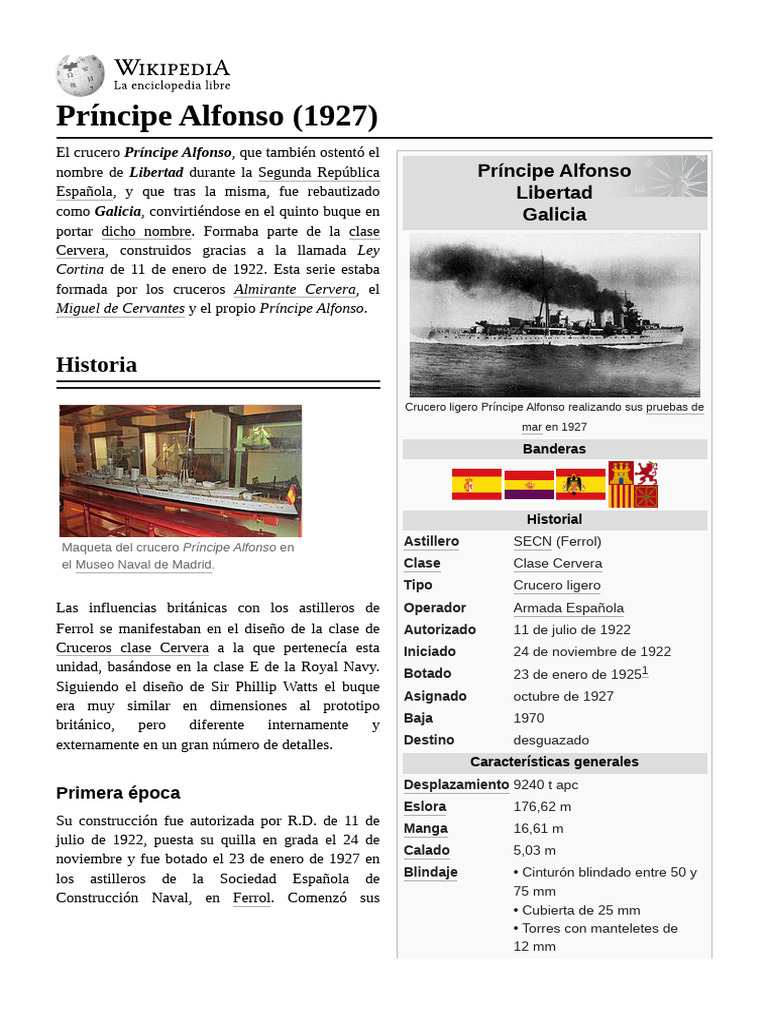 Crucero Príncipe Alfonso: Historia y Datos | PDF | Transporte de agua ...