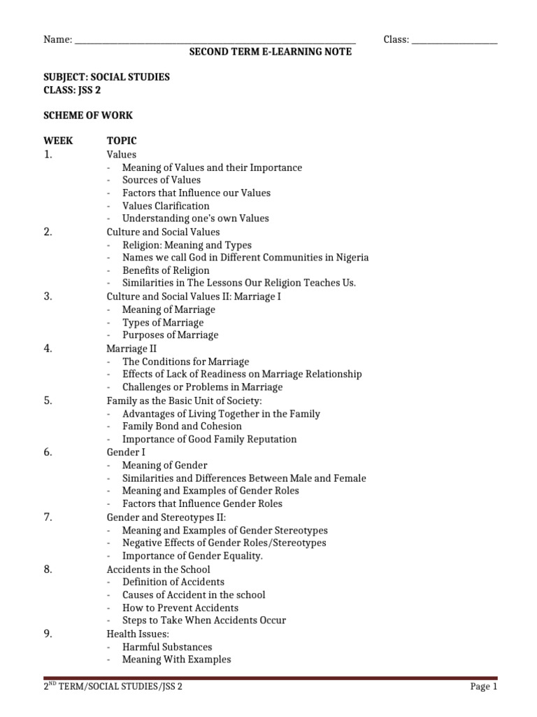Understanding Marriage in JSS2 Social Studies | PDF | Marriage | Family