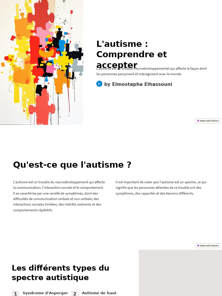 Symptômes de l'autisme et compréhension | PDF | Autisme | Syndrome d ...