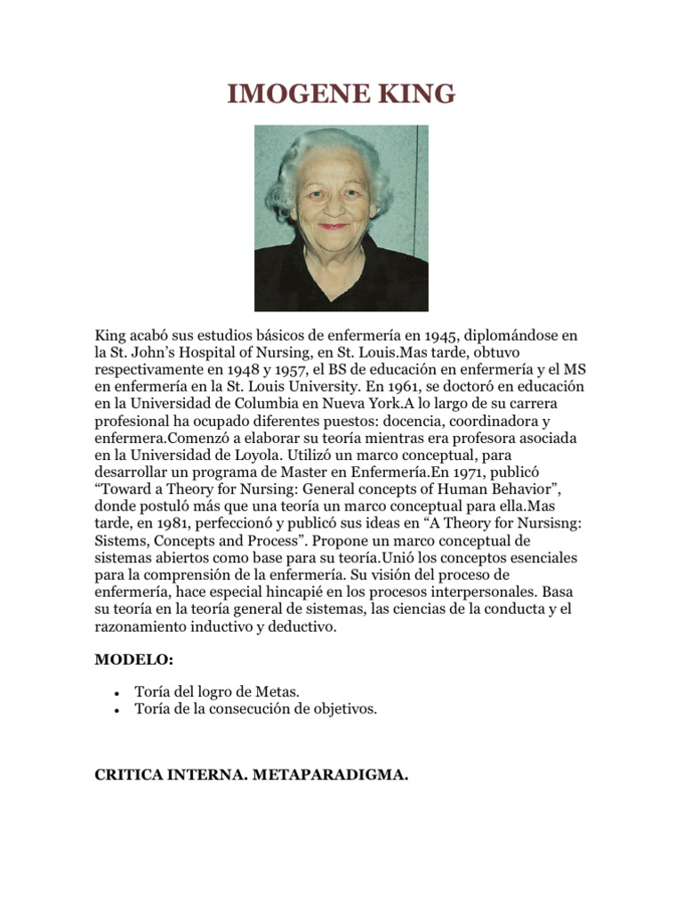 Biografia Imogene King