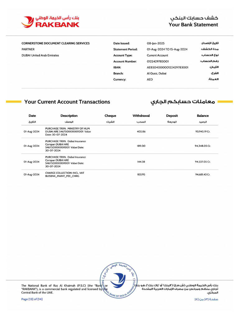 Six Month Bank Statment | PDF