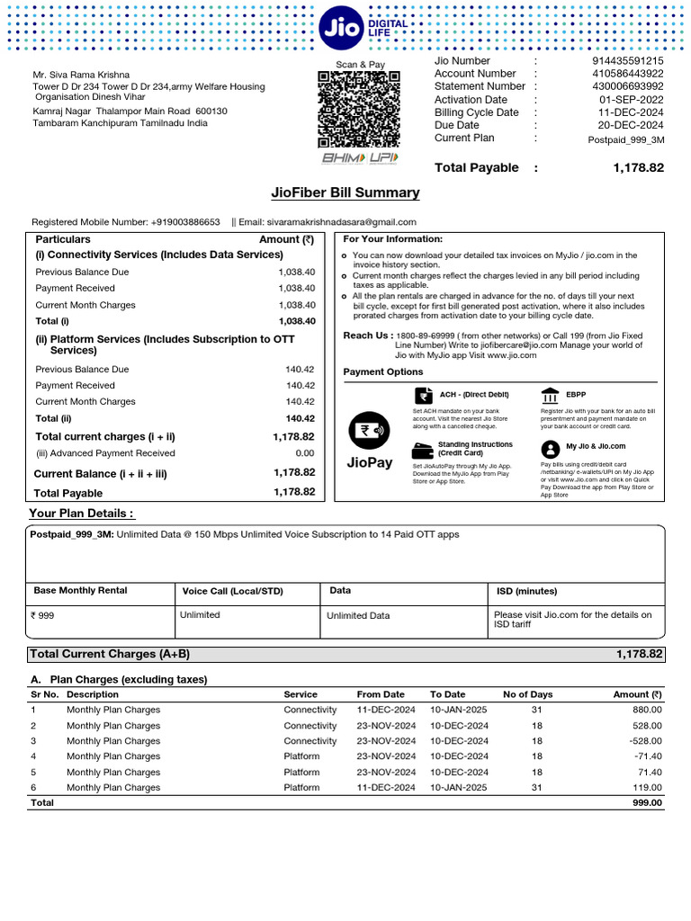Jio_Bill | PDF | Credit Card | Banks