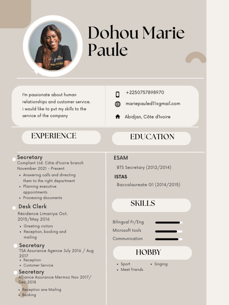 Brown and White Minimalist Graphic Designer CV Resume | PDF