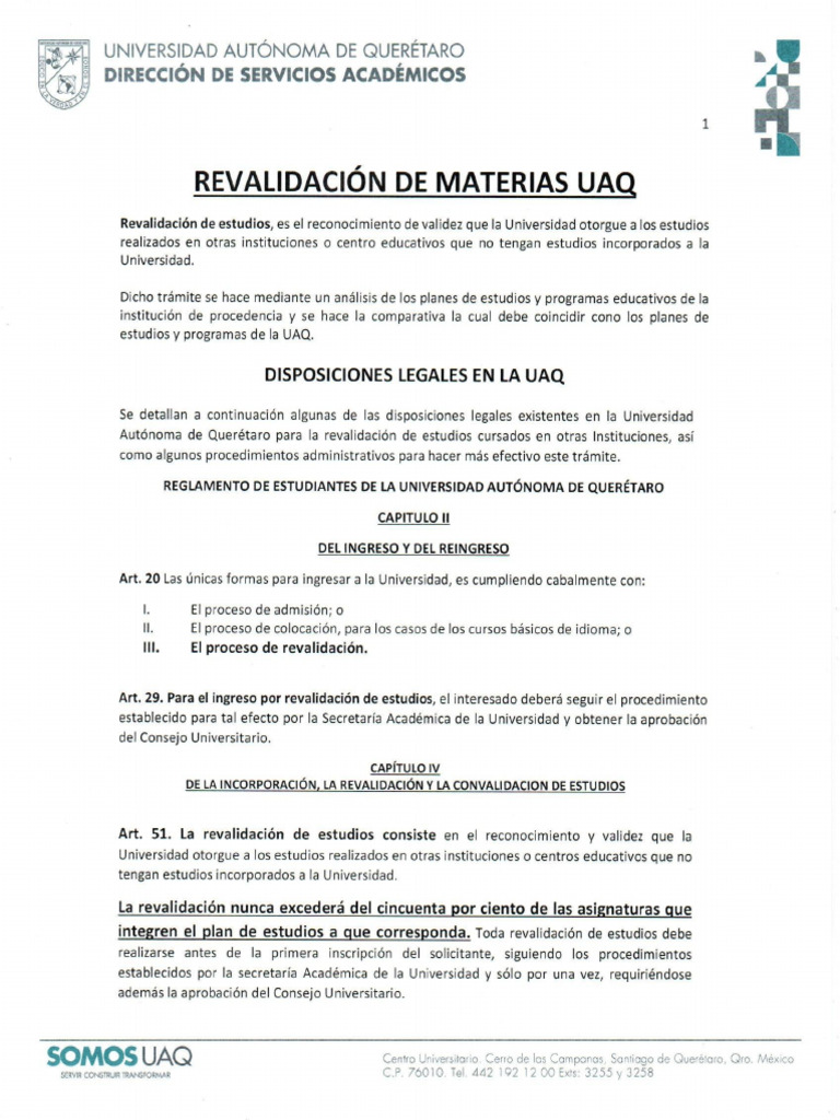Revalidacion Materias Actualizado | PDF