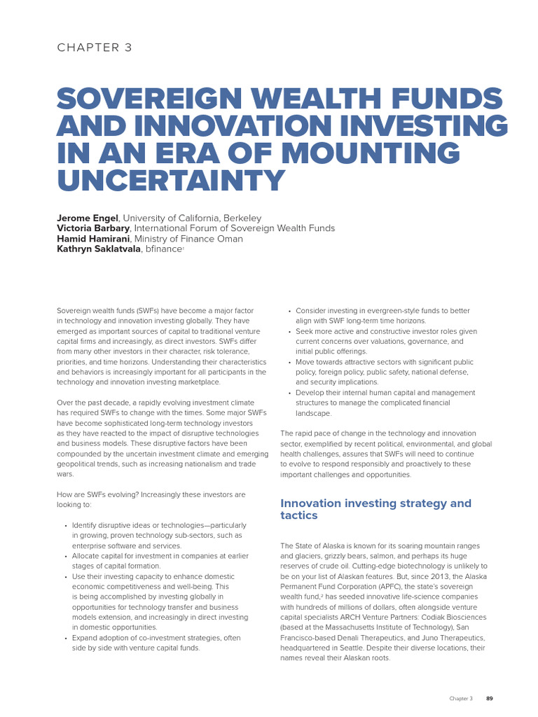 Sovereign Wealth Funds in Innovation Investing | PDF | Venture Capital ...
