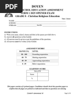 Cre Grade 8 Jss Comprehensive Notes | PDF