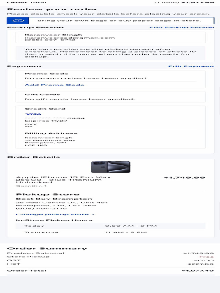 Iphone 15 Pro Max Bill Payment PDF | PDF