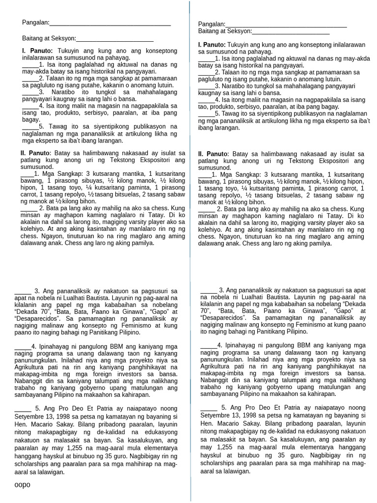 2nd Quarter (Part 1) | PDF
