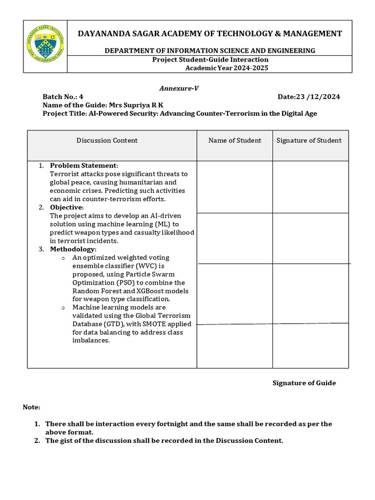 Annexure 7th Sem | PDF