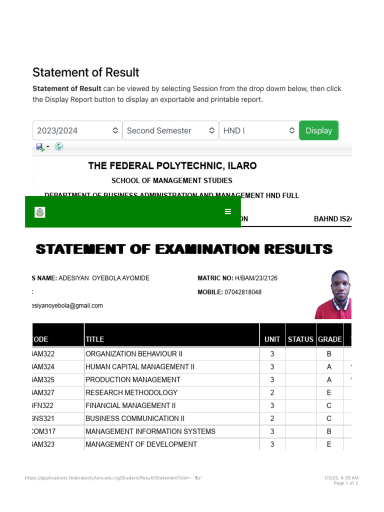 The Federal Polytechnic, Ilaro | PDF