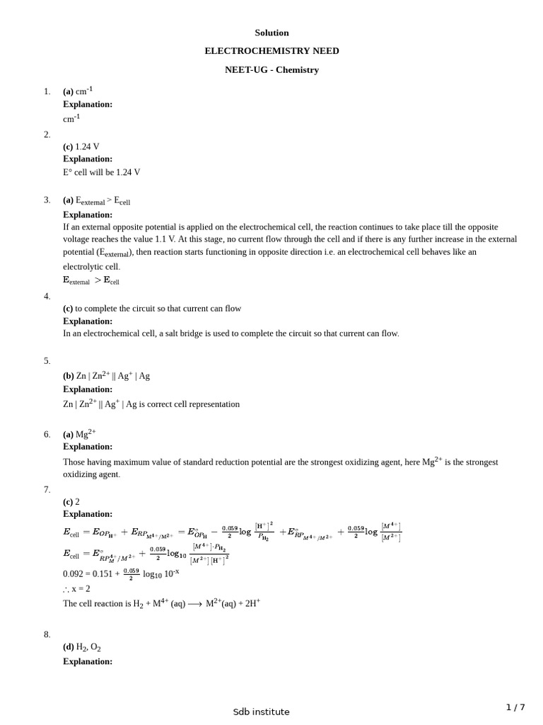 Solution-1795901 241228 112533 | PDF | Redox | Electrochemistry