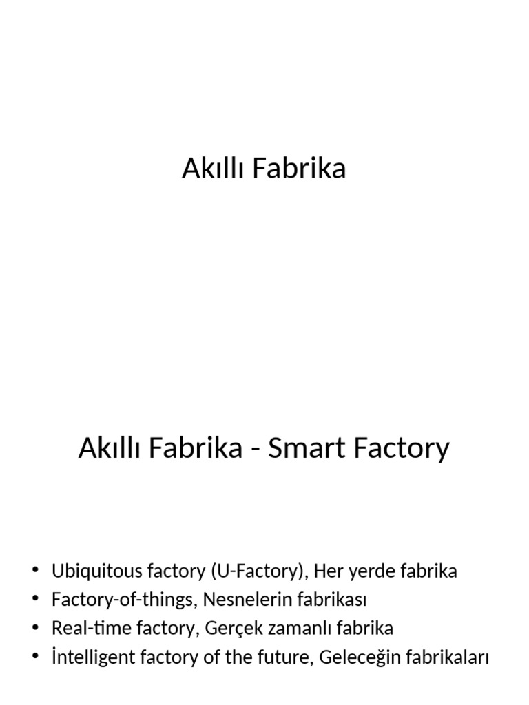 Akıllı Fabrika | PDF
