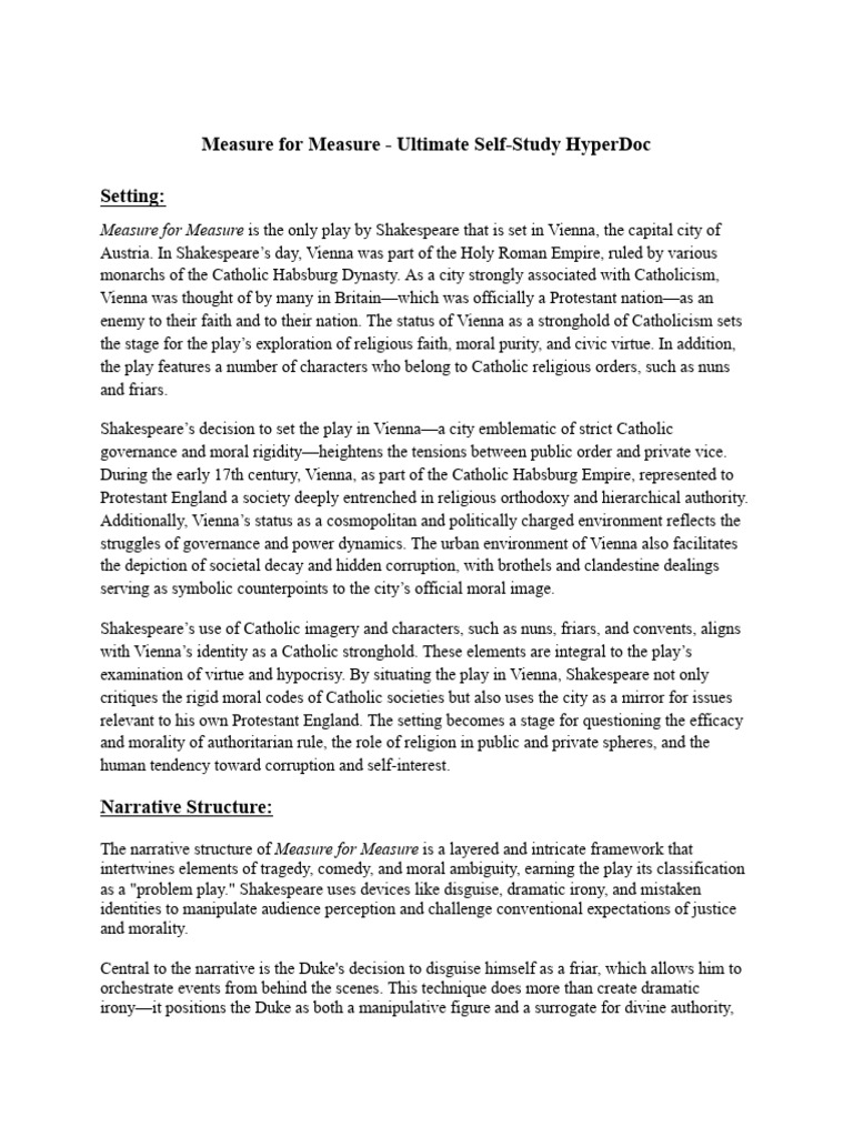 Measure For Measure - Ultimate Self-Study HyperDoc | PDF | Justice | Crime & Violence