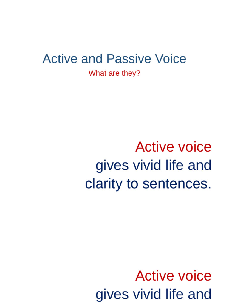 Active and Passive | PDF