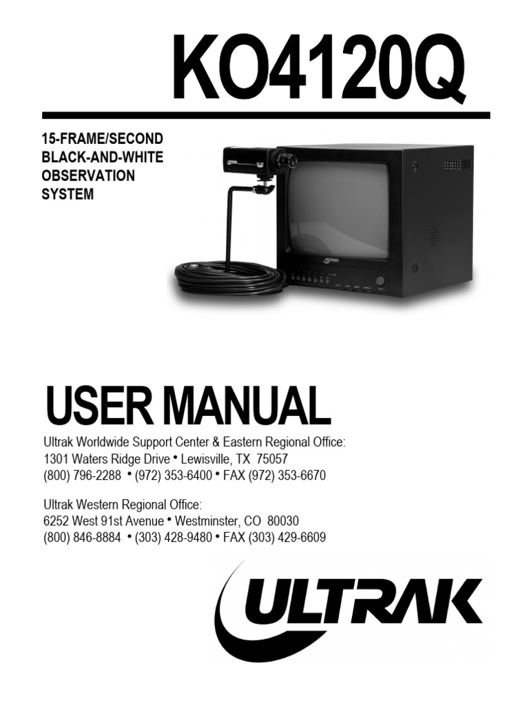 Ultrak Monitor-KO4120Q | PDF | Camera Lens | Camera