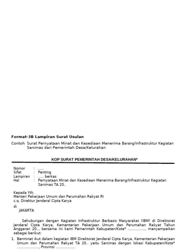 Format - 3a Kelurahan Desa | PDF