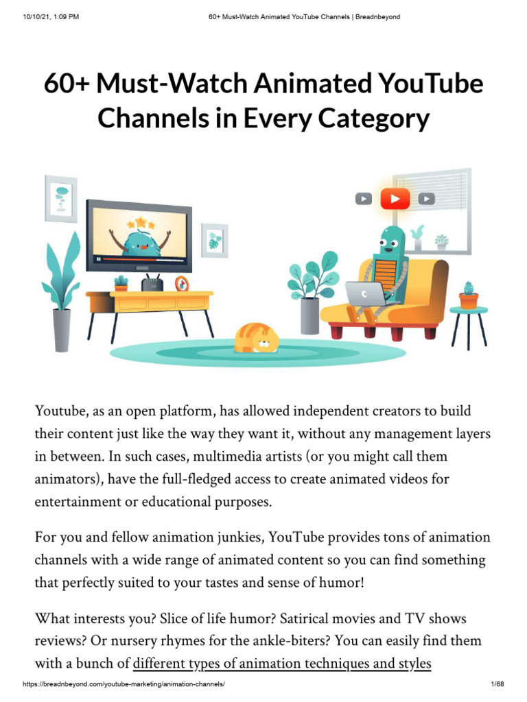 60+ Animated YouTube Channels to Watch | PDF | You Tube