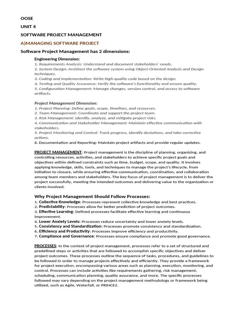 Software Project Management Essentials | PDF | Project Management | Risk