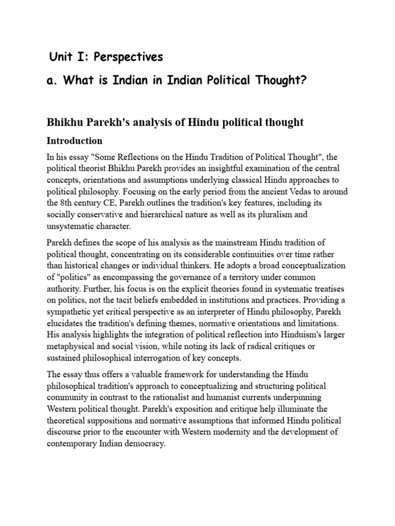 Hindu Political Thought and Ethics | PDF | Dharma | Vedas