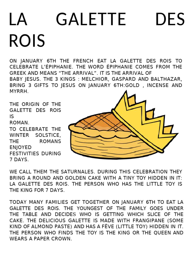 Epiphanie Galette Des Rois Activity WORD File To Print | PDF