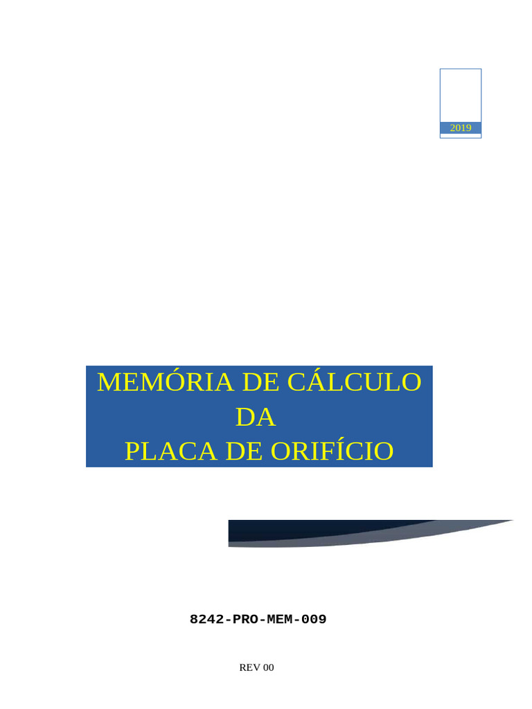 Memória de Cálculo Placa Orifício | PDF | Informática