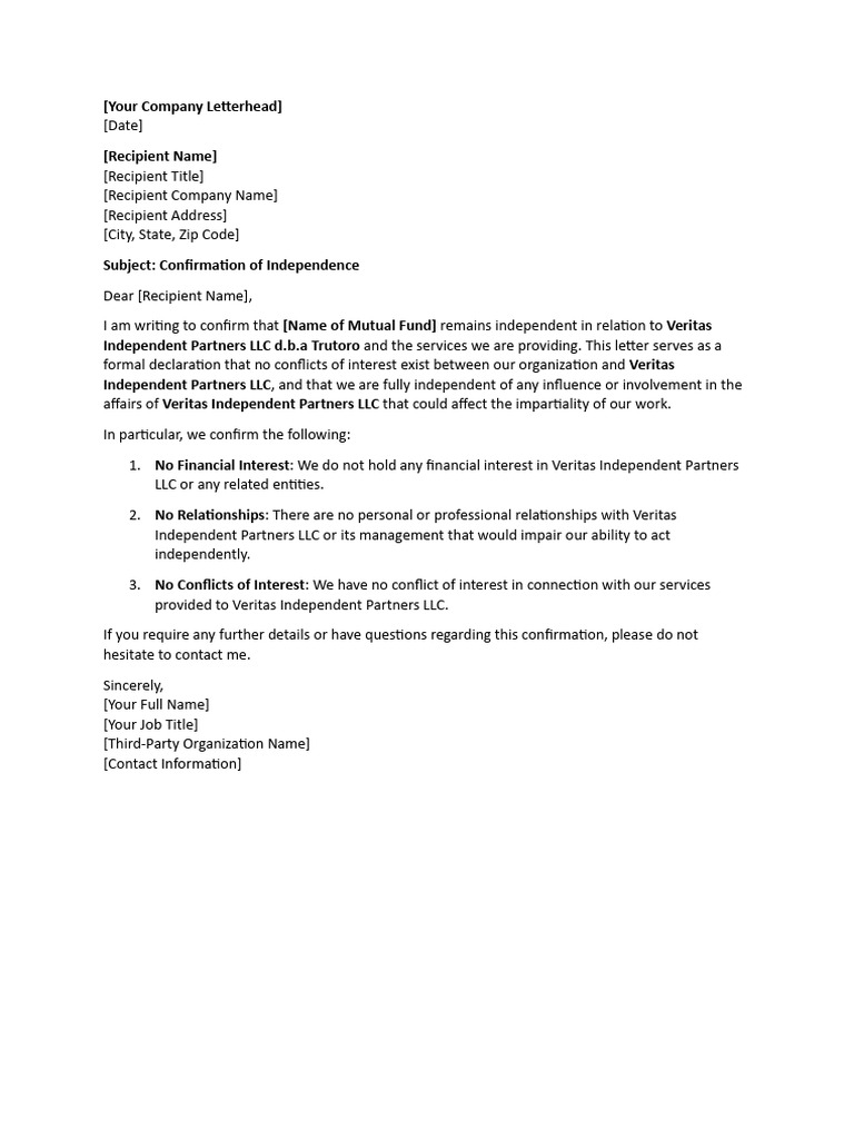 Letter of Independence | PDF