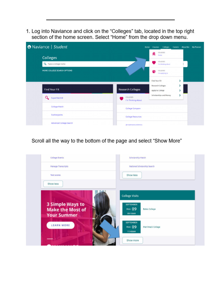 How To Sign Up For A College Visit On Naviance | PDF