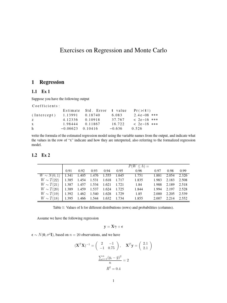 Regression and Monte Carlo | PDF | Errors And Residuals | Actuarial Science