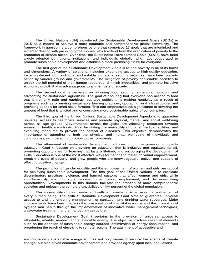 Sustainable Development Goals | PDF | Sustainability | Sustainable ...