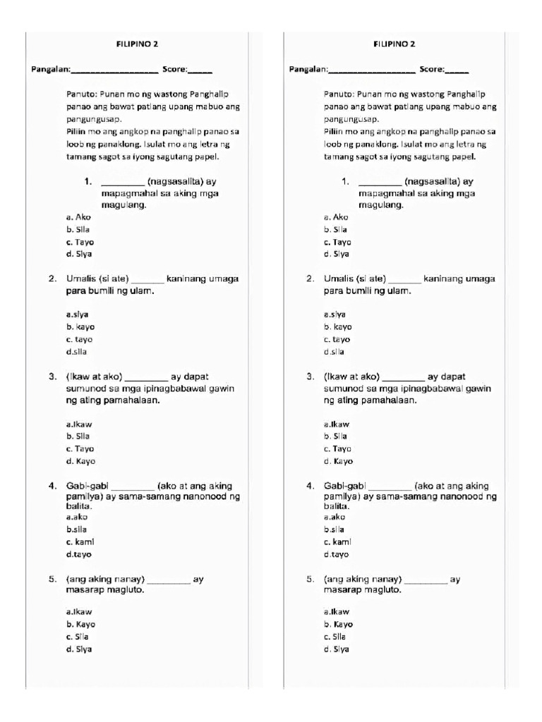 Gawain 3 Assignment Sa Filipino | PDF