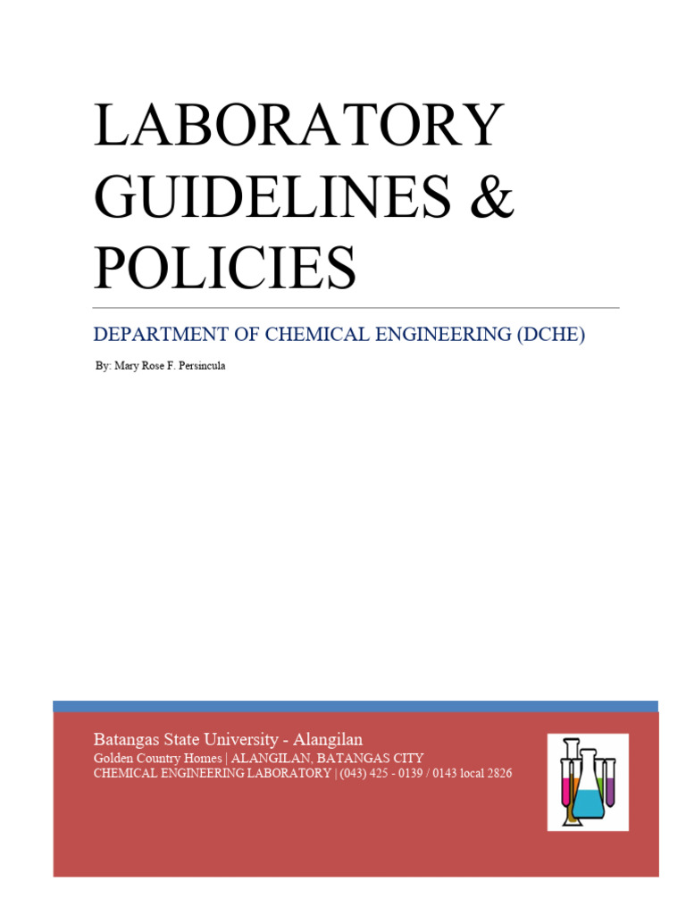 Laboratory Guidelines Rev5 | PDF | Laboratories | Personal Protective ...