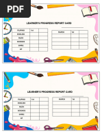 K 3 Felt Learners Progress Tracker 1 | PDF
